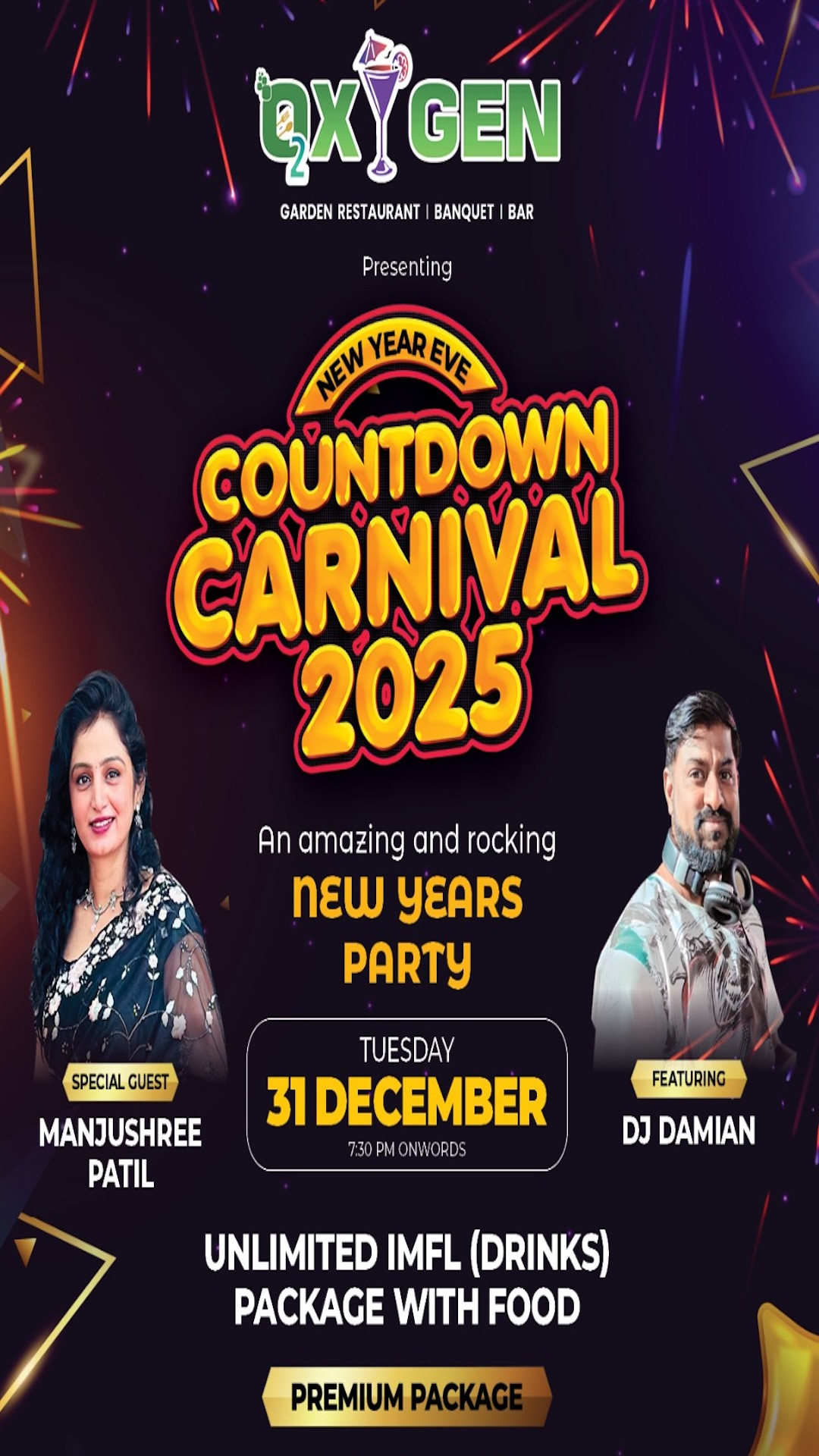 Countdown Carnival 2025|New Year Party at Oxygen Garden Pune